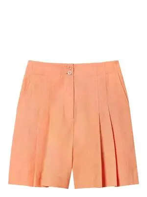 TWINSET Pleated Button Shorts - Orange