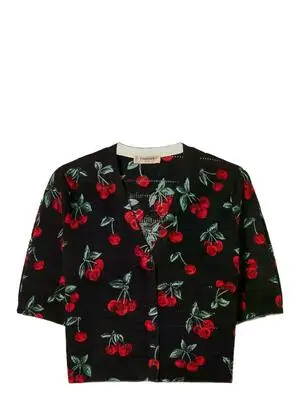 TWINSET Knitted Cherry Cardigan - Black