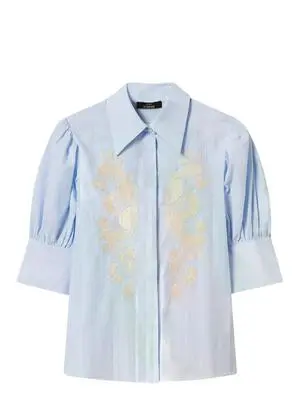 TWINSET Pinstripe Embroidered Shirt