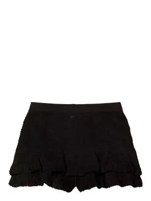 TWINSET Knitted Ruffled Shorts - Black