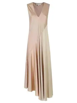 Antonelli Firenze V-neck Panelled Sleeveless Dress - Neutrals