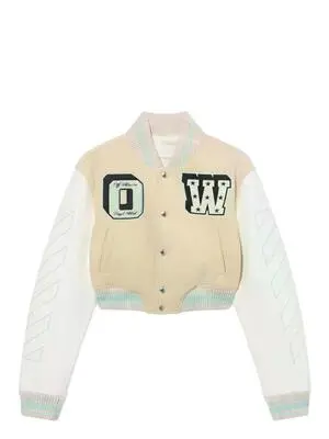 Off-White Graffiti Varsity Jacket - Neutrals