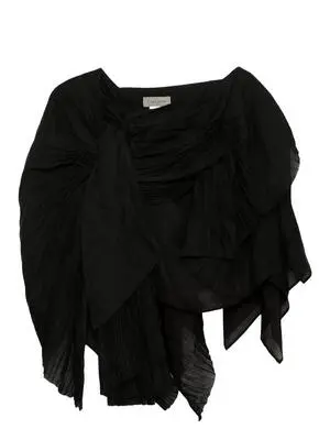 Yohji Yamamoto Asymmetric Draped Midi Skirt - Black