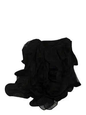 Yohji Yamamoto Asymmetric Ruffled Midi Skirt - Black