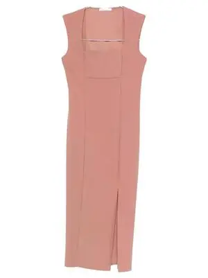 Patrizia Pepe Square-neck Midi Dress - Pink
