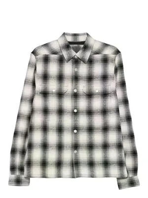 Rick Owens Cropped Plaid Overshirt - Grey