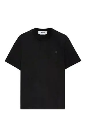 MSGM Letter-detail T-shirt - Black