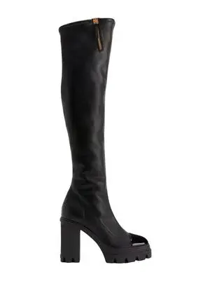 GIUSEPPE ZANOTTI Platform Boots With Metal Toe Detail - Black