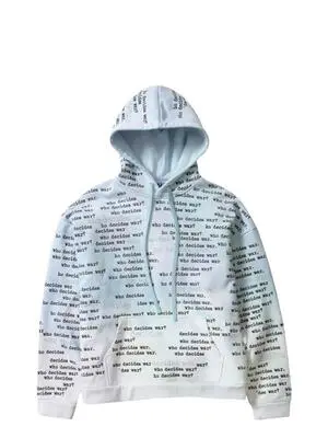 WHO DECIDES WAR Logo-embroidered Hoodie - Blue