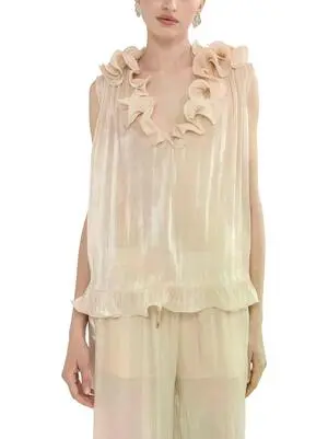 NISSA Ruffled Chiffon Top