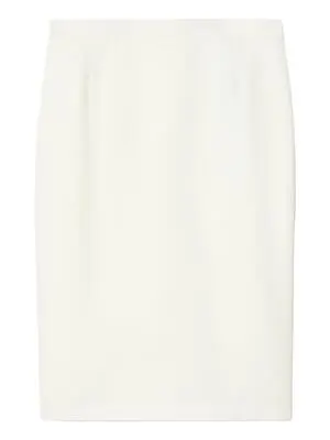 Marina Rinaldi Linen Pencil Midi Skirt - White
