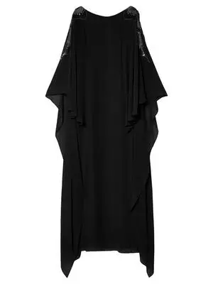 Marina Rinaldi Embellished Caped Gown - Black