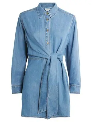 Good American Denim Mini Shirt Dress - Blue