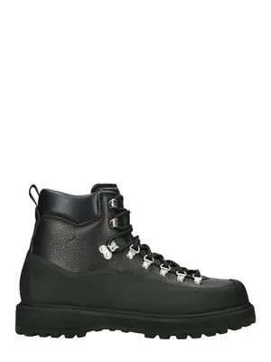 Diemme Leather Roccia Vet Gomma Ankle Boots - Black