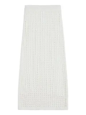 Max Mara Cotton Knit Midi Skirt - White