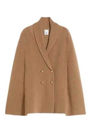 Max Mara Virgin Wool Double-breasted Cape - Beige