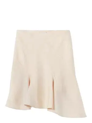 Claudie Pierlot Asymmetrical Lace Trim A-line Skirt - Neutrals