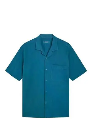 Labo.art Seersucker Pocket Button Shirt - Blue
