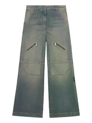 Off-White Zip-pocket Wide-leg Jeans - Blue