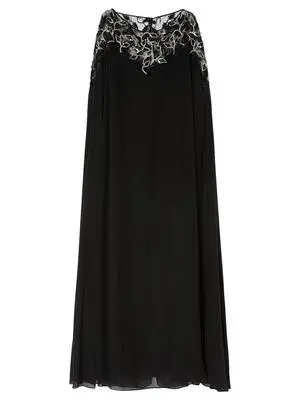 Marina Rinaldi Embellished Maxi Dress And Cape - Black