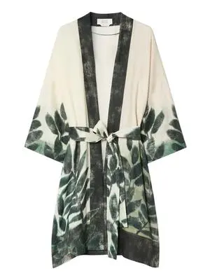 Marina Rinaldi Linen Canvas Kimono Top - Green