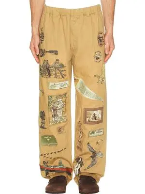 SAMUEL ZELIG Trail Pant Embroidered Patch Detail - Khaki