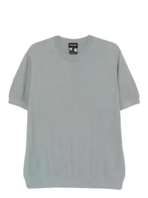 Giorgio Armani Textured Short-sleeve T-shirt - Grey