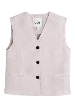 Cos Linen Vest - Pink