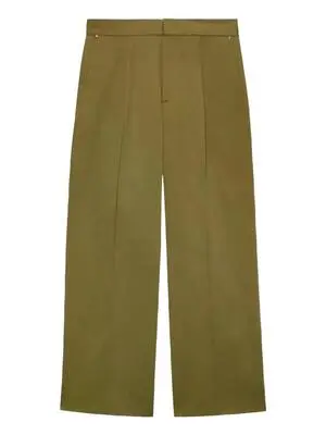 MSGM Pleated Straight-leg Trousers - Green