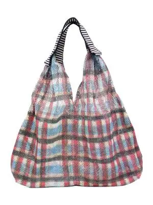 ÉPICE Striped-handle Check Shoulder Bag - Red