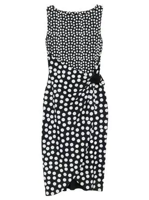 Chiara Boni La Petite Robe Polka Dot Flower Midi Dress - Black