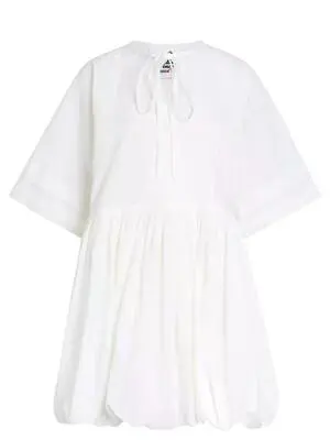 LES VACANCES D'IRINA Tie-neck Mini Dress - White