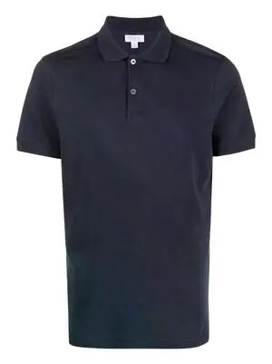 Sunspel Short-sleeve Cotton Polo Shirt - Blue