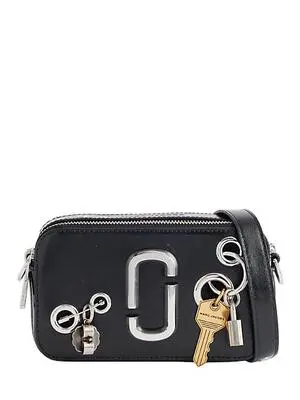 Marc Jacobs The Grommet Charm Snapshot Leather Cross-body Bag Black