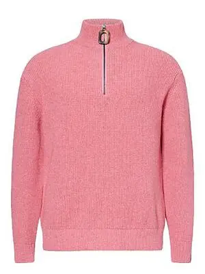 JW Anderson Half-zip Wool And Cotton-blend Jumper - Bubblegum