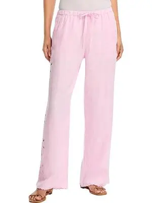 Rails Mirina Embroidered Linen Pants - Cherry Blossom Eyelet