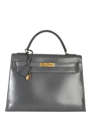 Hermès Sellier Kelly 32 Leather Handbag Gray