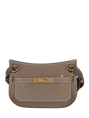 Hermès Jypsiere Leather Handbag Gray