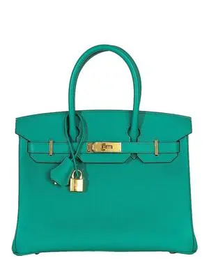 Hermès Birkin 30 Leather Handbag Green