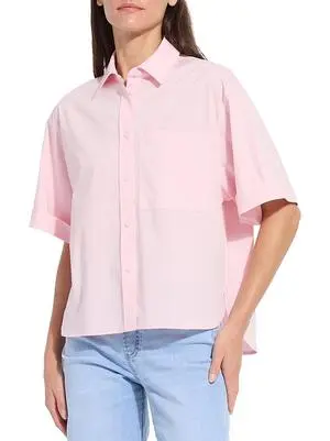 Lyssé Corinna Oversized Cropped Shirt - Rose