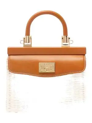Rodo Wicker Top-handle Shoulder Bag - Neutrals