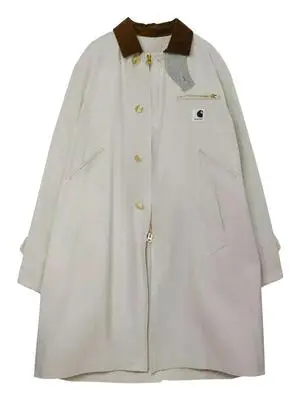 Carhartt Work In Progress X Sacai Logo Trench Coat - Neutrals