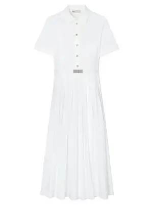 Tory Burch Pleated Poplin Shirtdress - White