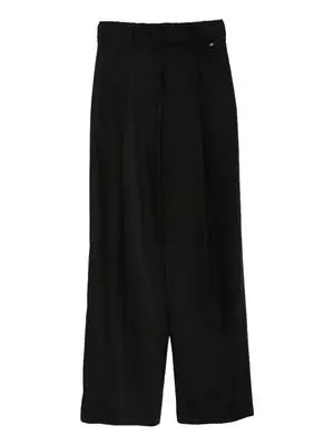 Herno Pleated Wide-leg Trousers - Black