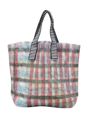 ÉPICE Plaid Kanpur Tote Bag - Red