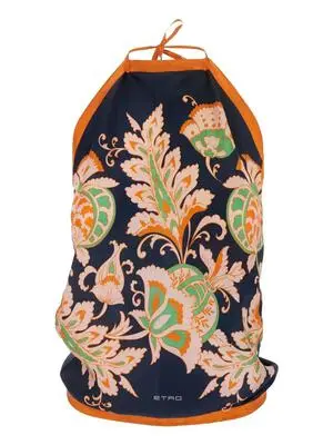 Etro Floral Halterneck Top - Blue