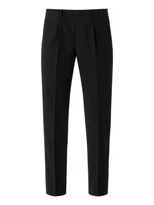 Dolce & Gabbana Straight Wool Trousers - Black
