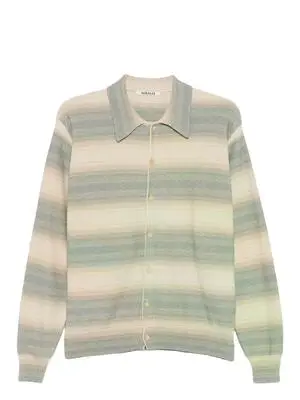 AURALEE Stripe-Pattern Knit Cardigan