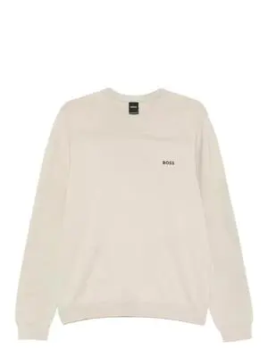 BOSS Ribbed Crew-neck Sweater - Neutrals