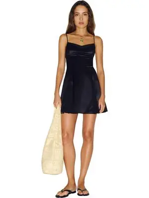 REFORMATION Caterina Silk Dress - Black